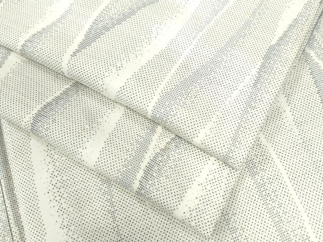 平和屋着物●本場大島紬　白大島　7マルキ　よろけ縞　正絹　逸品　CAAW7410yc