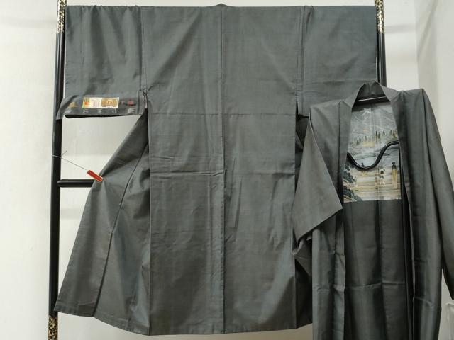 平和屋着物●男性　本場大島紬　アンサンブル　100亀甲　総詰め　泊清男作　証紙付き　正絹　逸品　CAAW7464yc