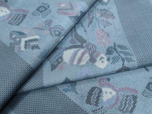 平和屋着物●本場大島紬　更紗花鳥間道　正絹　逸品　CAAW7566yc