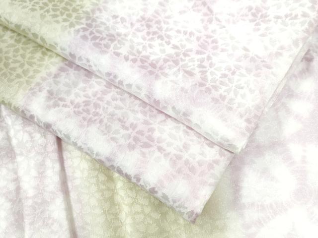 平和屋着物●長襦袢　無双仕立て　舞桜地紋　正絹　逸品　CAAW7658yc