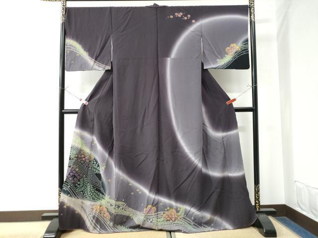 平和屋着物●中国三大刺繍　相良刺繍　訪問着　絞り　舞花文　暈し染め　金彩　正絹　逸品　CAAW7700yc