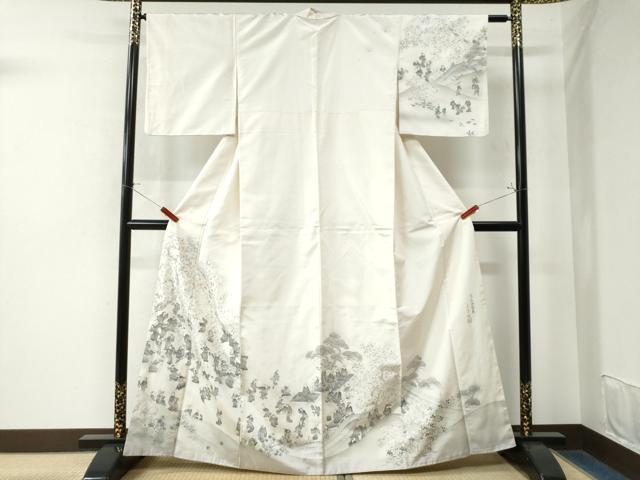 平和屋着物●創業140年　小糸染芸の四代目　小糸敏夫　訪問着　京風俗絵巻　正絹　逸品　CAAW7717yc