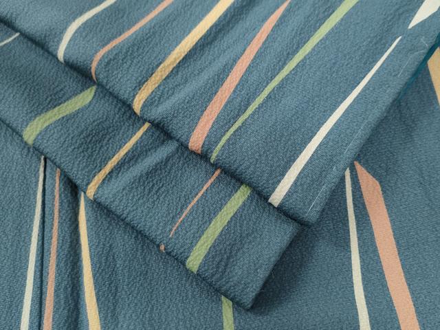 平和屋着物●上質な小紋　変わり縞　正絹　逸品　未使用　CAAW7747yc