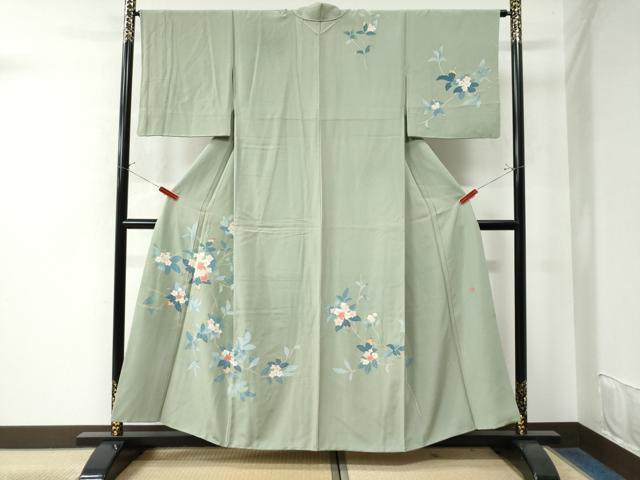 平和屋着物●訪問着　友禅　作家物　枝花文　正絹　逸品　CAAW7748yc