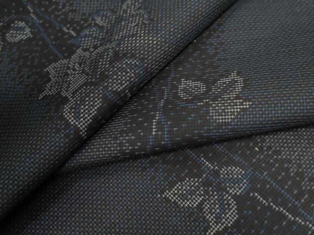 平和屋着物●本場大島紬　9マルキ　草花文　正絹　逸品　未使用　CAAW7750yc