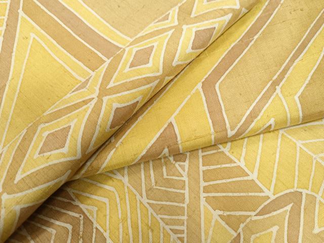 平和屋着物●上質な小紋　紬地　幾何学文様　正絹　逸品　CAAW7807yc