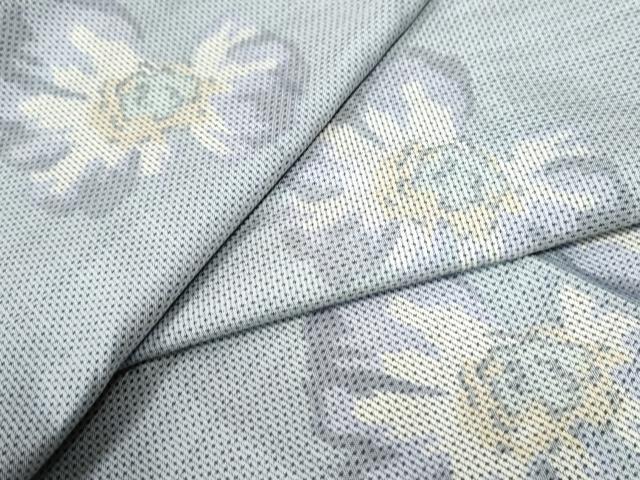 平和屋着物●本場大島紬　白大島　7マルキ　舞花文　正絹　逸品　未使用　CAAW7834yc