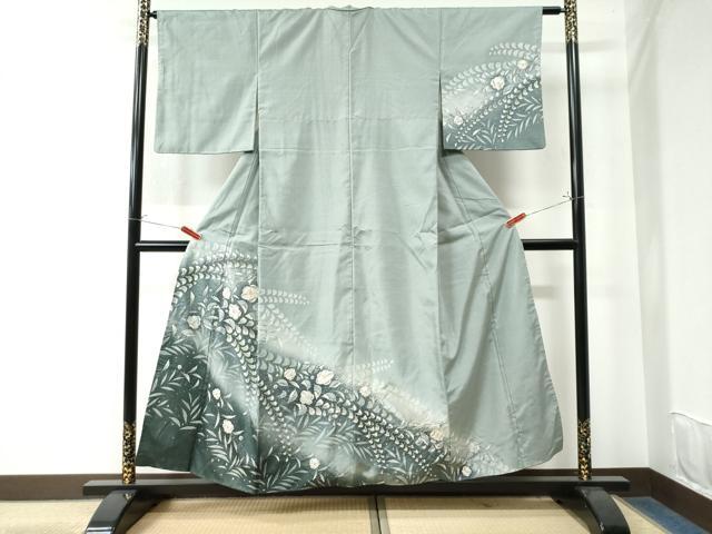 平和屋着物●訪問着　本場染大島紬　辻が花　手描き　絞り　正絹　逸品　CAAW7840yc