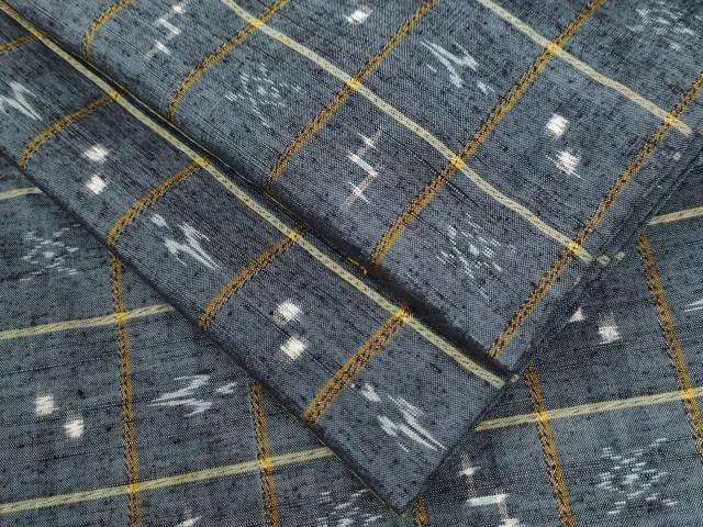 平和屋着物●上質な紬　絣文様　正絹　逸品　CAAW7854yc