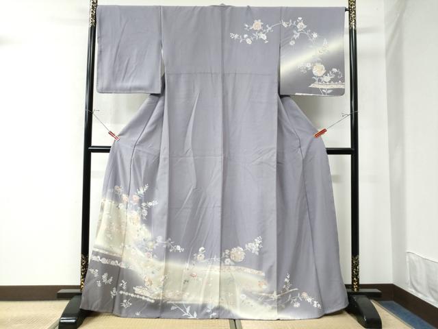 平和屋着物●訪問着　更紗花唐草文　暈し染め　金彩正絹　逸品　未使用　CAAW7863yc