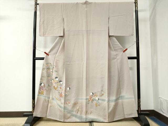平和屋着物●豪華色留袖　童子遊び　琵琶　暈し染め　金彩　正絹　逸品　CAAW7890yc