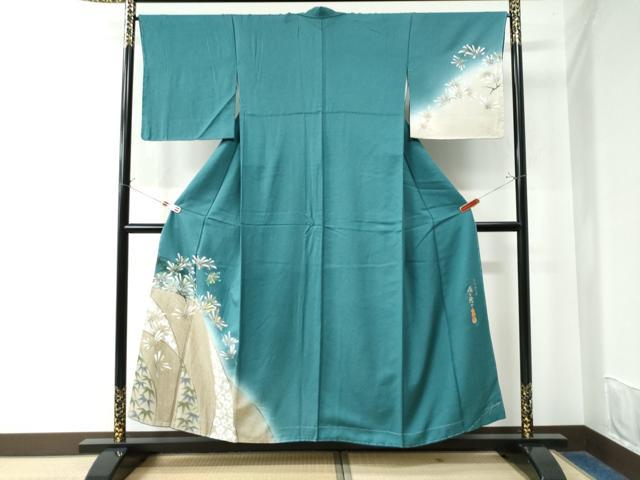 平和屋着物●螺鈿作家　藤本隆士　訪問着　松竹梅　暈し染め　金彩　正絹　逸品　未使用　CAAW7893yc