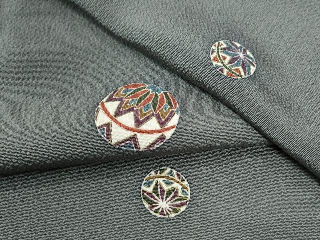 平和屋着物●上質な小紋　毬　鬼しぼ縮緬　正絹　逸品　未使用　CAAW7899yc