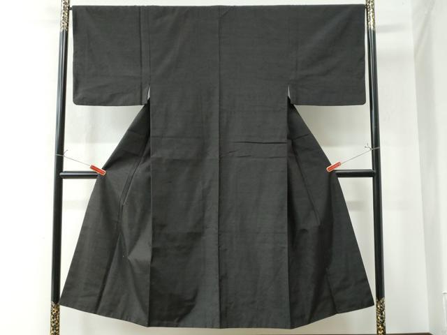 平和屋着物●男性　紬　色無地　蝋色　正絹　逸品　CAAW7923yc