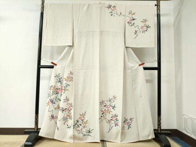 平和屋着物●訪問着　友禅　作家物　枝花文　正絹　逸品　CAAW7924yc