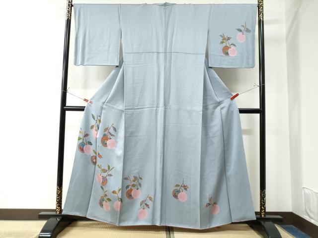 平和屋着物●訪問着　成り物　鶴　蓑亀　正絹　逸品　CAAW7927yc