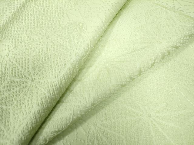 平和屋着物●上質な色無地　雲重ね吉祥地紋　若菜色　正絹　逸品　未使用　CAAW7935yc