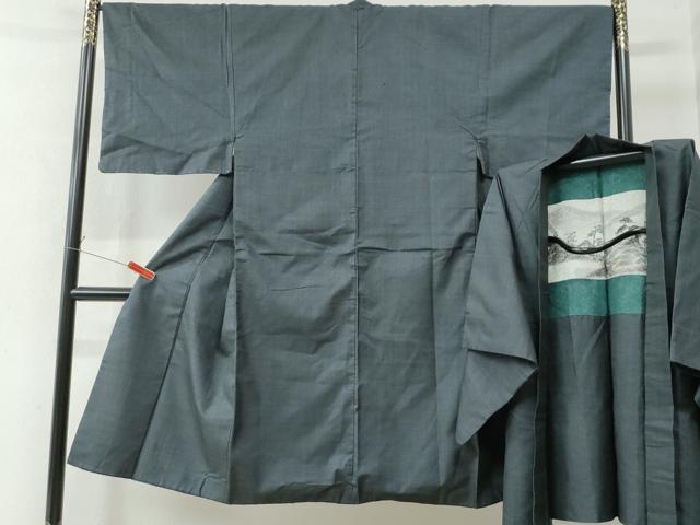 平和屋着物●男性　本場大島紬　アンサンブル　80亀甲　総詰め　正絹　逸品　CAAW7936yc