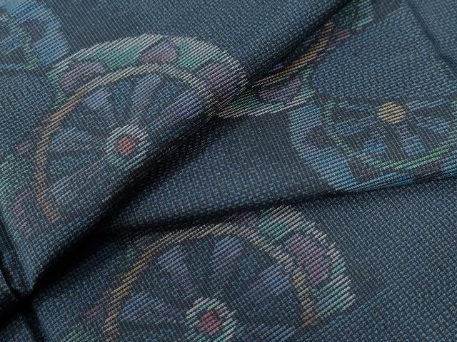 平和屋着物●本場大島紬　9マルキ　源氏車　さが美扱い　正絹　逸品　CAAW7938yc