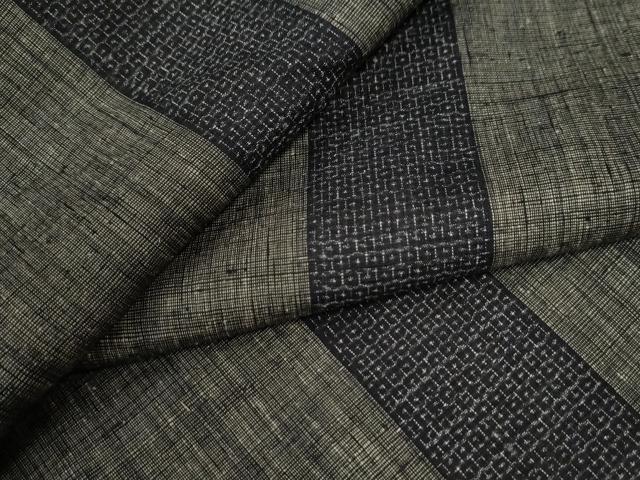 平和屋着物●本場結城紬　重要無形文化財　80亀甲　縞　正絹　逸品　未使用　CAAW7953yc