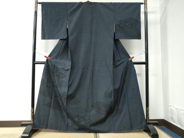 平和屋着物●訪問着　紬地　作家物　雲重ね吉祥花文　正絹　逸品　未使用　CAAW7971yc