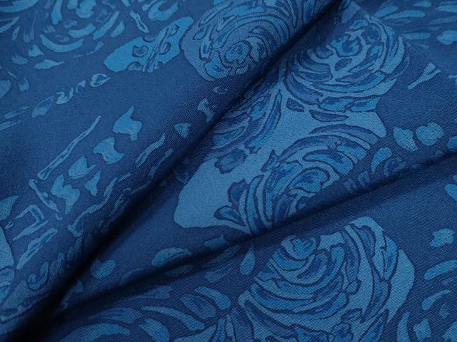 平和屋着物●上質な小紋　藍　型染め　吉祥文　正絹　逸品　未使用　CAAW8017yc