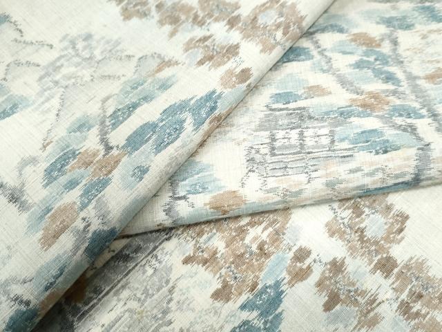 平和屋着物●小千谷紬　遠山風景文　正絹　逸品　未使用　CAAW8024yc