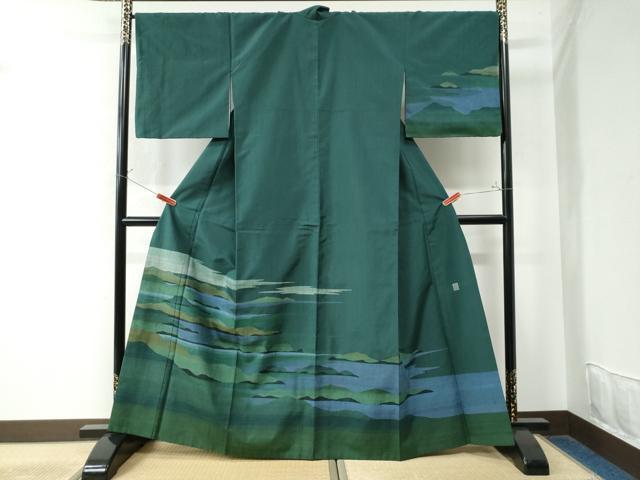 平和屋着物●訪問着　紬地　作家物　霞文　正絹　逸品　未使用　CAAW8027yc