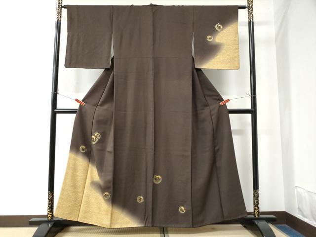 平和屋着物●訪問着　草花丸文　暈し染め　金彩　正絹　逸品　CAAW8035yc