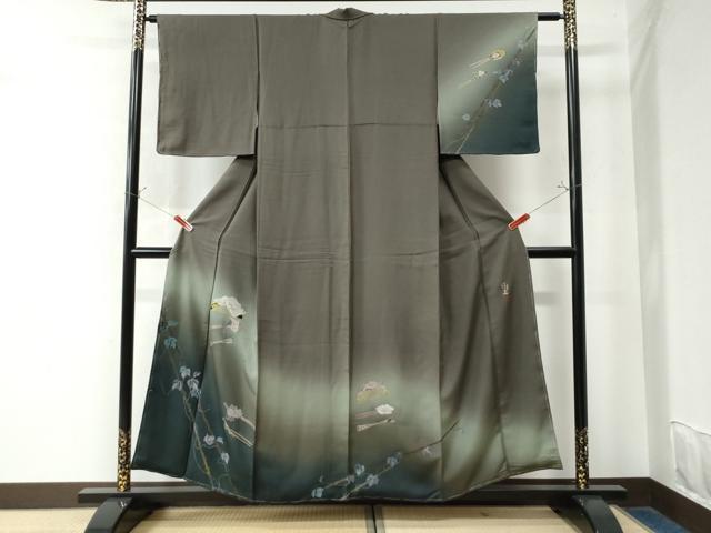 平和屋着物●友禅作家　城戸壇上　訪問着　櫛　簪　蔦の葉文　暈し染め　金彩　正絹　逸品　未使用　CAAW8037yc