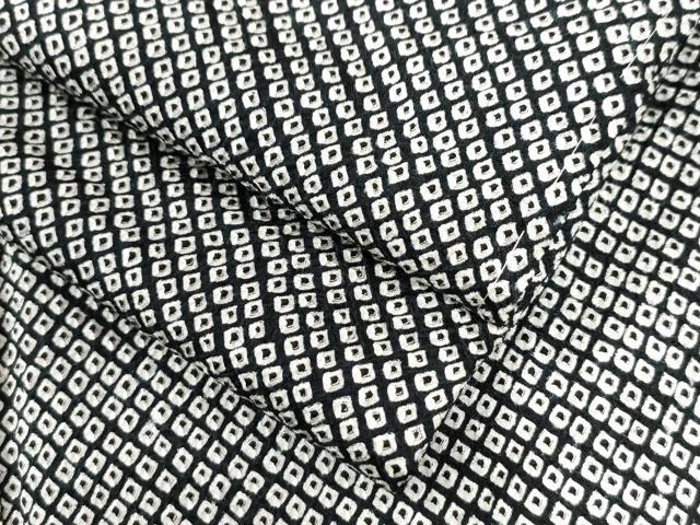 平和屋着物●大変加工の良い総絞り小紋　黒地　正絹　逸品　CAAW8047yc