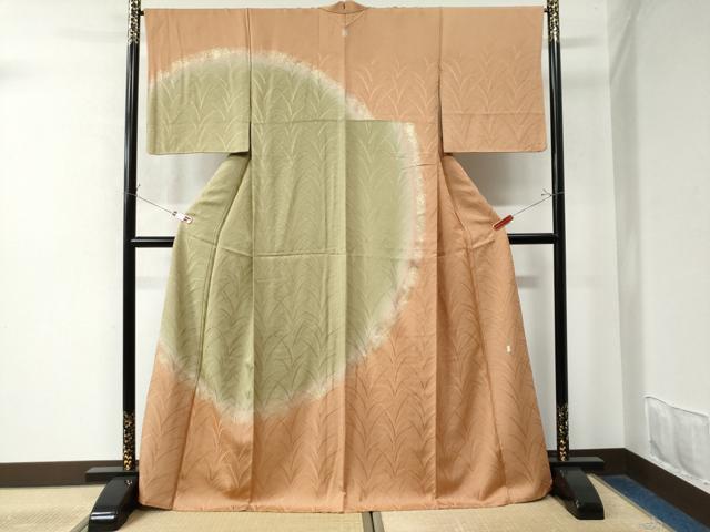 平和屋着物●訪問着　草木地紋　暈し染め　金彩　無落款　正絹　逸品　CAAW8049yc