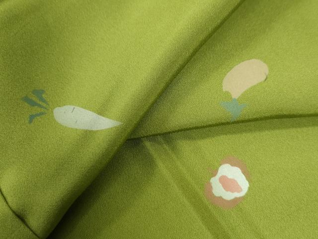 平和屋着物●長襦袢　無双仕立て　成り物　青丹色　正絹　逸品　CAAW80734yc