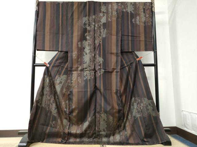 平和屋着物●訪問着　本場染大島紬　吉祥花唐草文　仮絵羽　正絹　逸品　未使用　CAAW8076yc