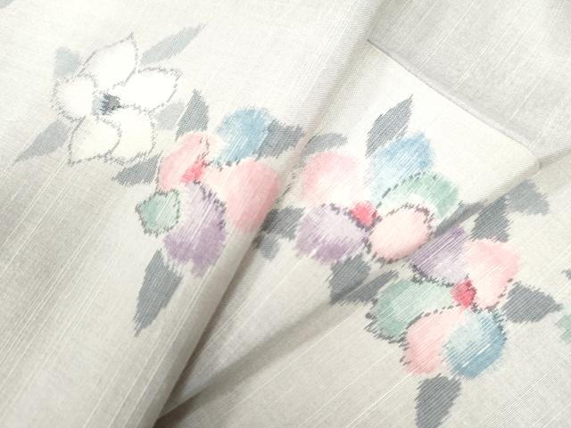 平和屋着物●上質な紬　舞花文　ロング丈　正絹　逸品　CAAW8079yc