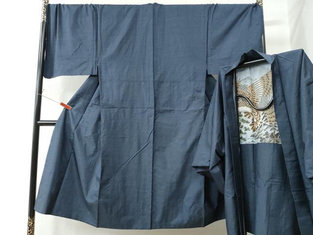 平和屋着物●男性　本場大島紬　アンサンブル　格子　キングサイズ　正絹　逸品　CAAW8081yc