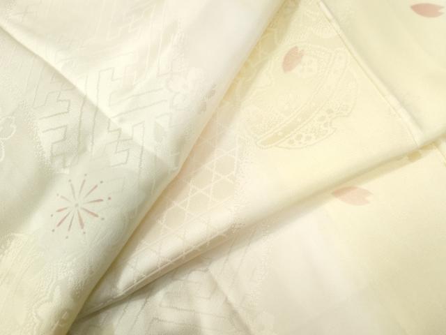 平和屋着物●長襦袢　袷　道長吉祥鈴舞桜地紋　暈し染め　正絹　逸品　CAAW8087yc