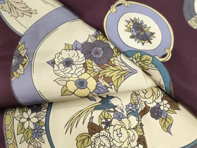 平和屋着物●長襦袢　袷　草花丸文　正絹　逸品　CAAW8098yc