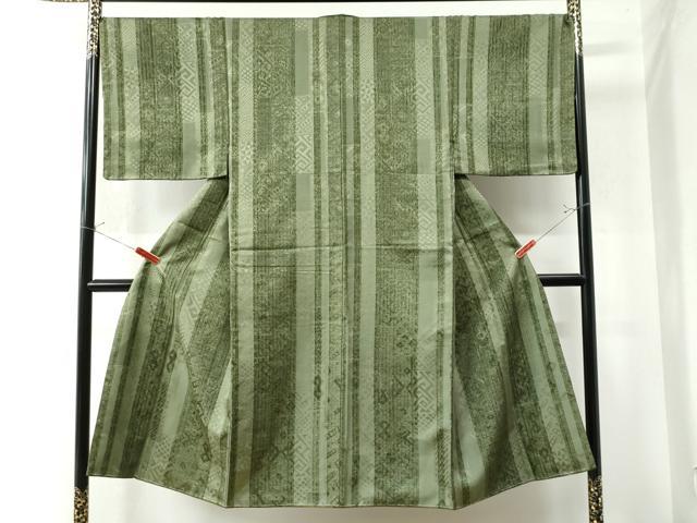 平和屋着物●男性　小紋　吉祥間道　正絹　逸品　未使用　CAAW8135yc