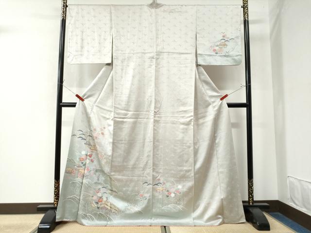 平和屋着物●訪問着　遠山風景文　暈し染め　金彩　正絹　逸品　CAAW8152yc