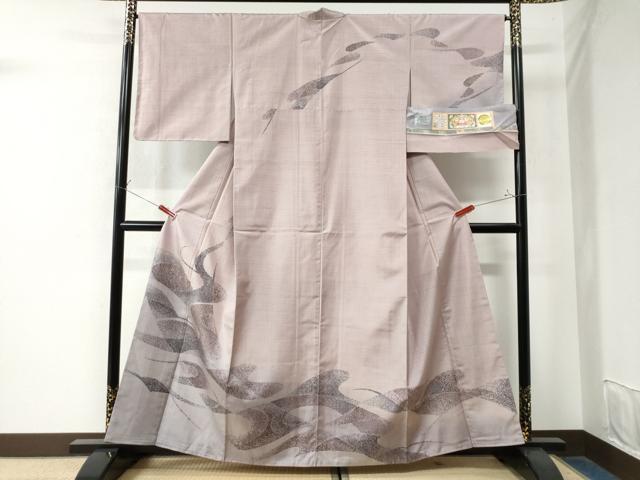 平和屋着物●訪問着　本場縞大島紬　吉祥文　福永織物謹製　証紙付き　正絹　逸品　CAAW8167yc