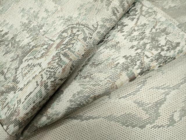 平和屋着物●都喜ヱ門　本場大島紬　白大島　7マルキ　総絣　遠山樹林風景文　藤絹織物謹製　正絹　逸品　CAAW8174yc