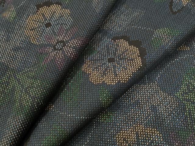 平和屋着物●本場大島紬　7マルキ　枝花文　正絹　逸品　CAAW8184yc