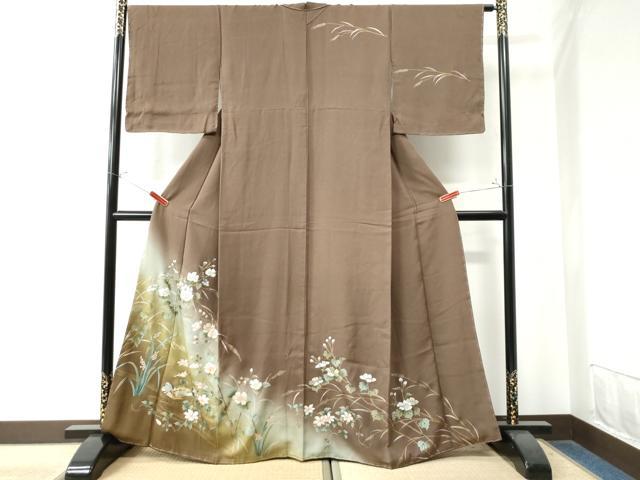 平和屋着物●訪問着　流水鴛鴦枝花文　暈し染め　金彩　正絹　逸品　未使用　CAAW8203yc