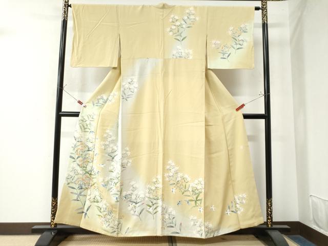 平和屋着物●訪問着　友禅　作家物　花鳥文　暈し染め　正絹　逸品　CAAW8206yc