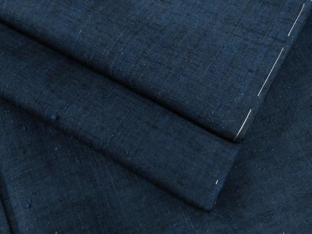 平和屋着物●上質な紬　色無地　濃藍色　正絹　逸品　未使用　CAAW8216yc