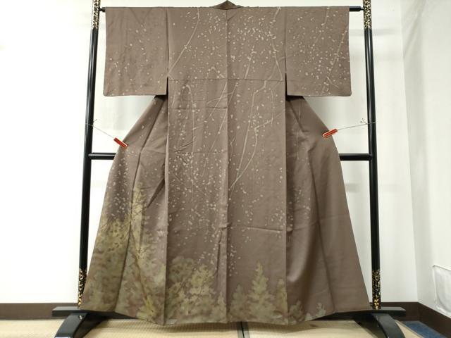 平和屋着物●訪問着　枝葉文　金彩　正絹　逸品　CAAW8220yc