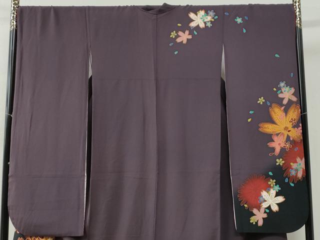 平和屋着物○豪華振袖 駒刺繍 舞桜花文 暈し染め 金彩 正絹