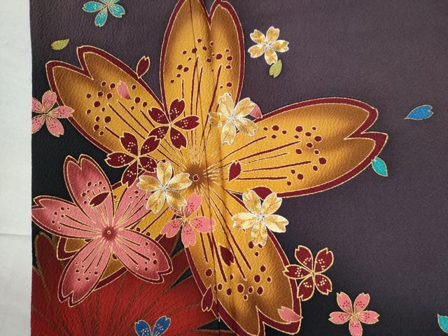 平和屋着物○豪華振袖 駒刺繍 舞桜花文 暈し染め 金彩 正絹