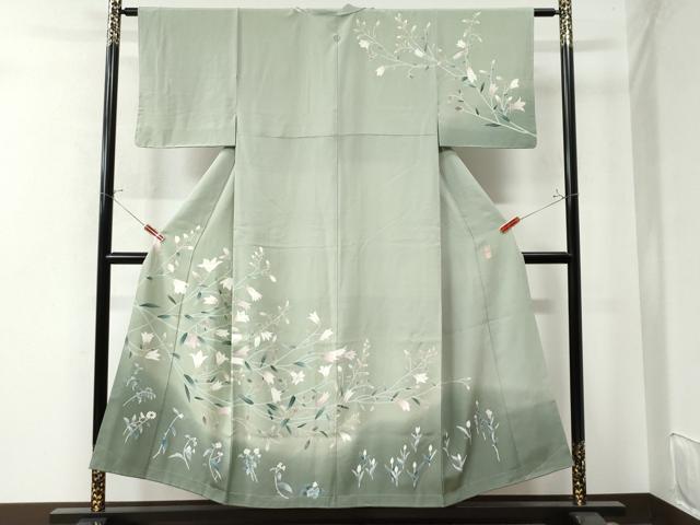 平和屋着物●訪問着　友禅　作家物　枝花文　暈し染め　正絹　逸品　未使用　CAAW8249yc